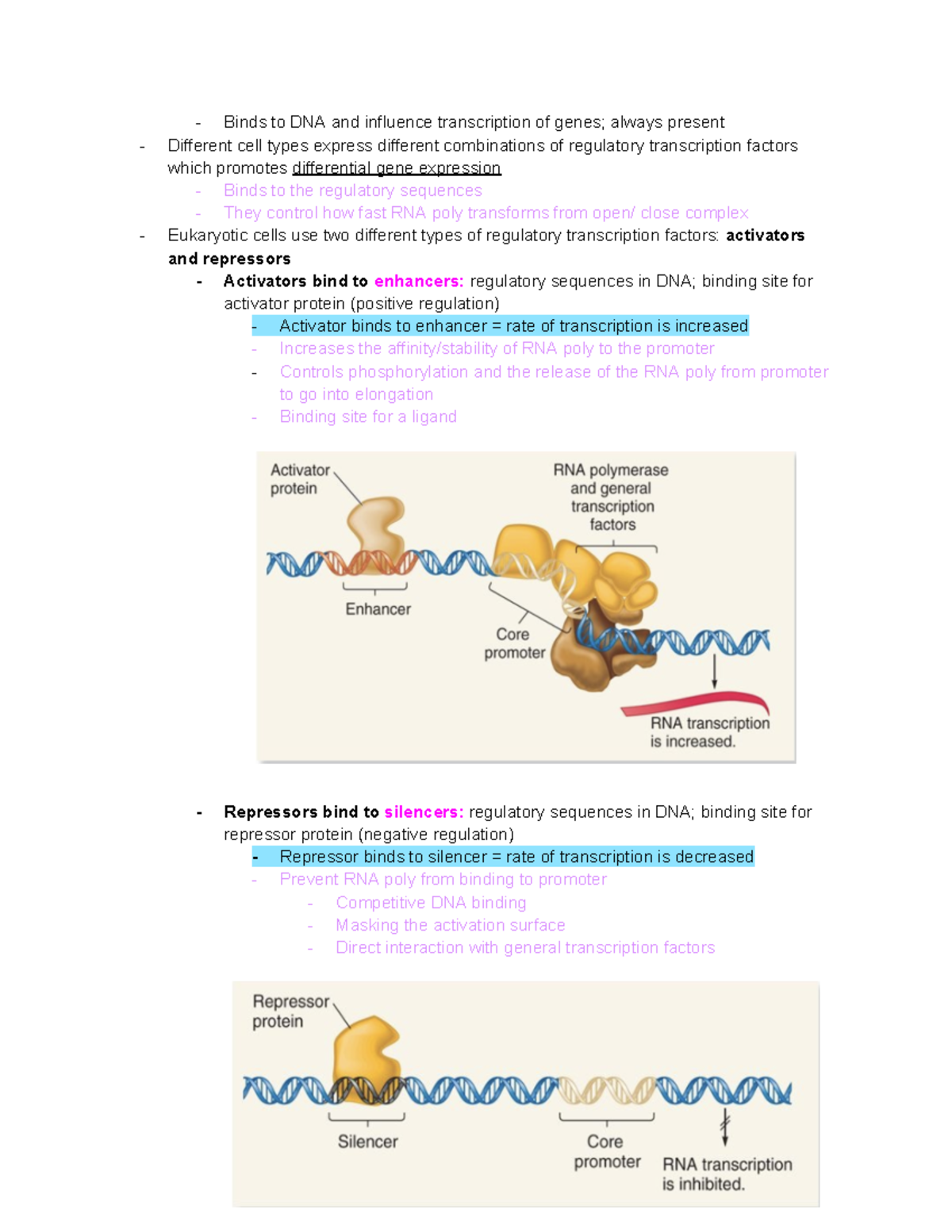 BIO 344 Exam 2-11 - Regulatory Transcription factors - Binds to DNA and ...