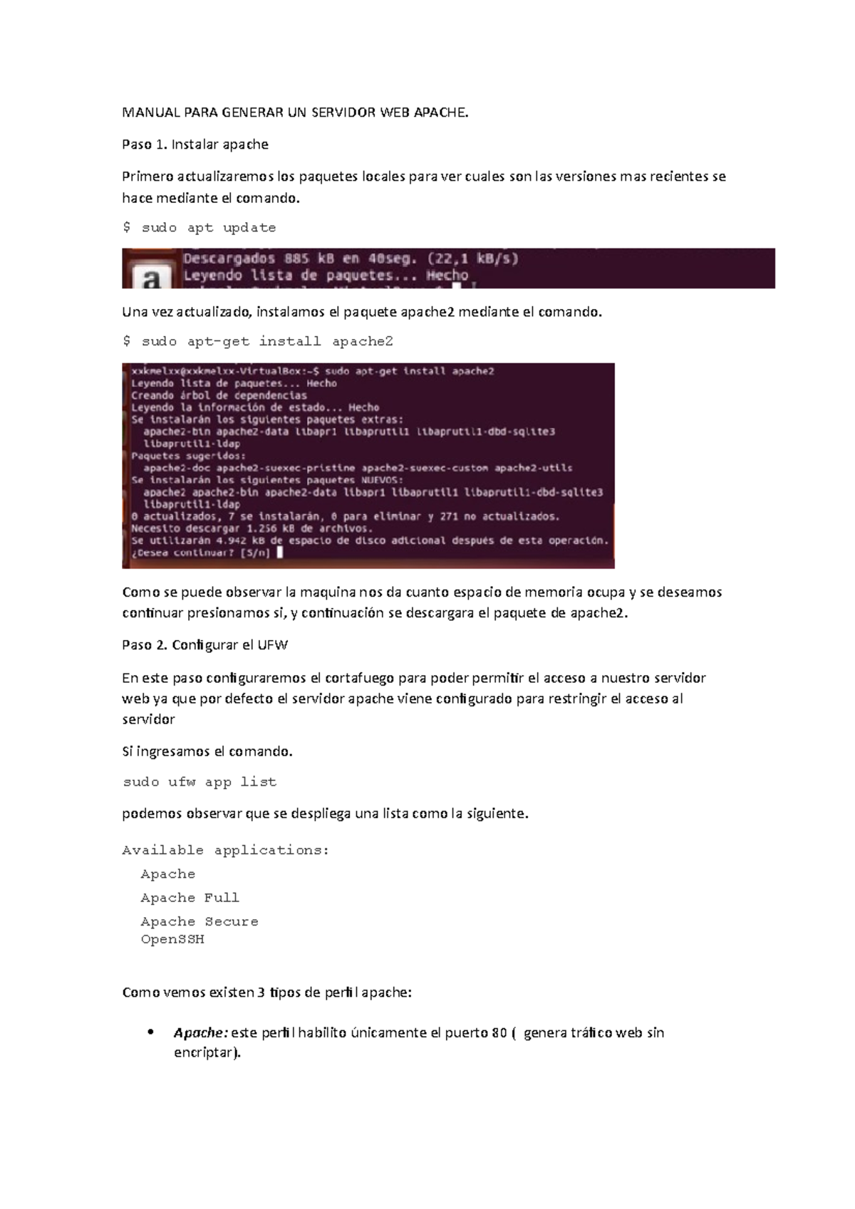 Manual Para Generar Un Servidor Web Apache Manual Para Generar Un Servidor Web Apache Paso 1 