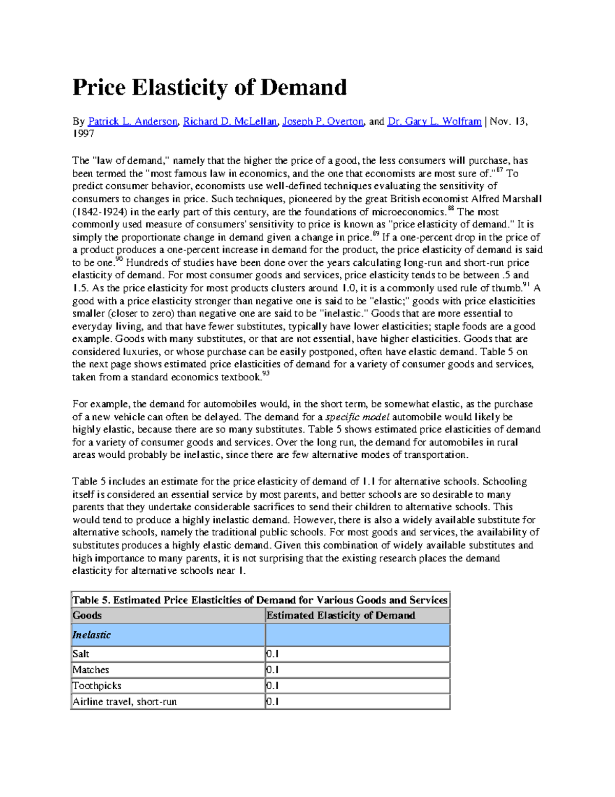 Price elasticity of demand notes - Price Elasticity of Demand By ...