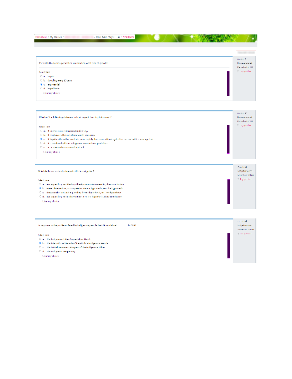 ENVS 1301 Final Exam - ENVS 1301 - Studocu