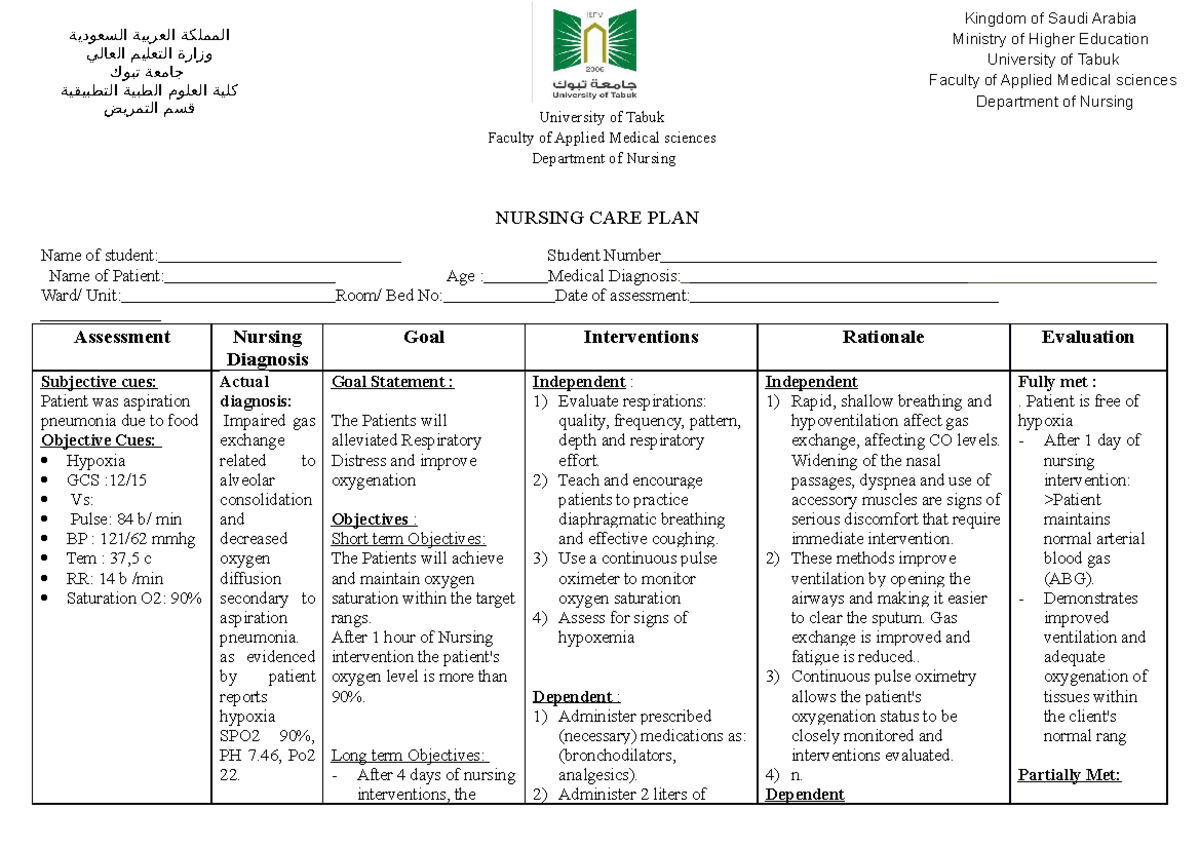 Pneumonia 3 - University of Tabuk Faculty of Applied Medical sciences ...