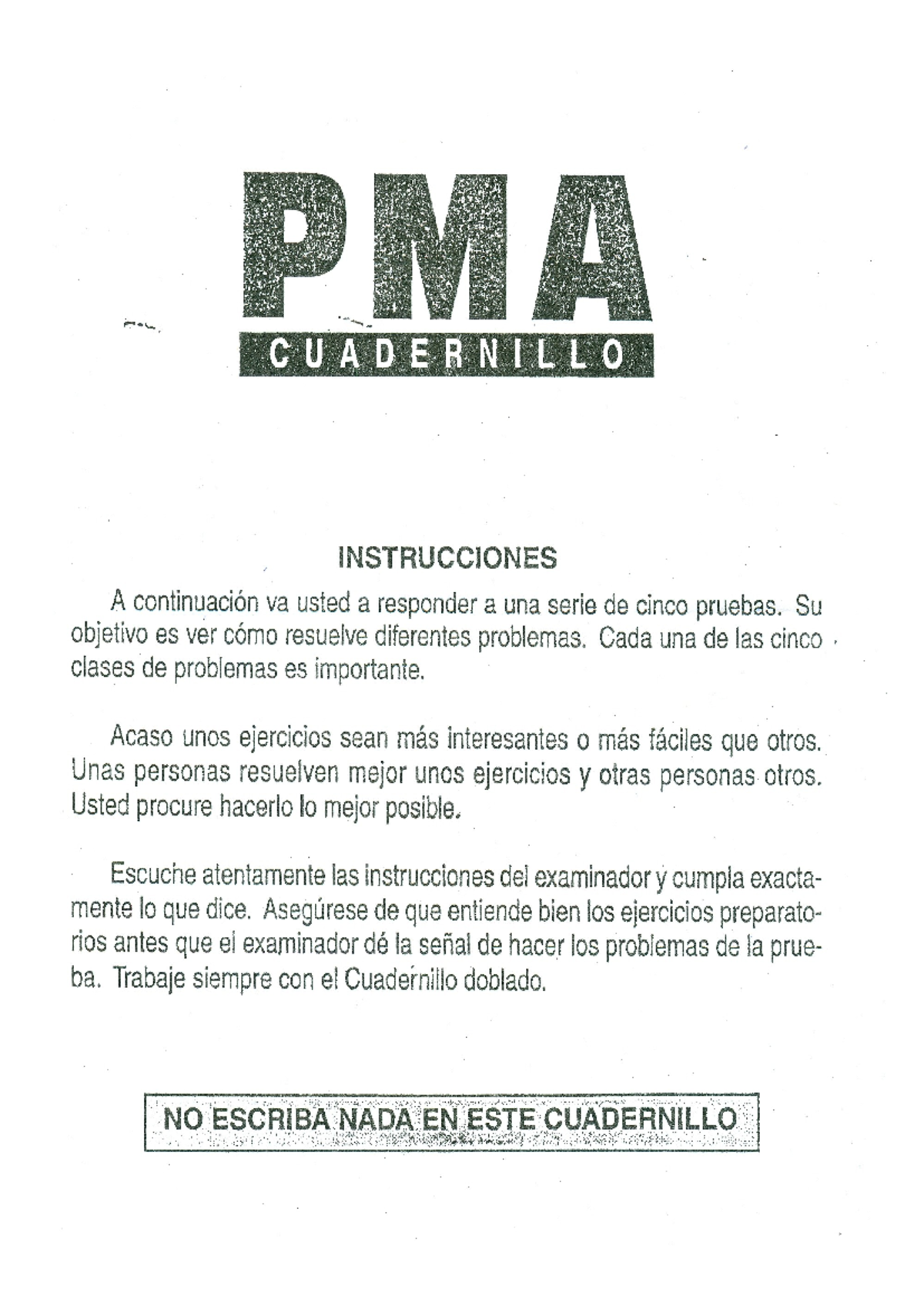 Protocolo DE PMA WORD - Psicologia Educativa - Studocu