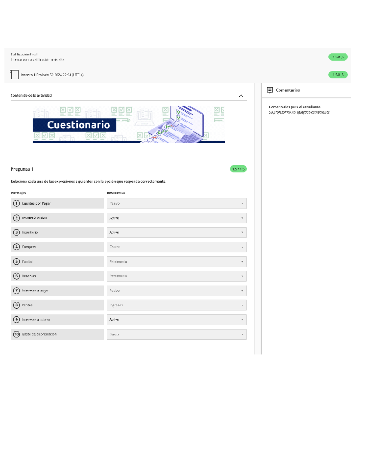 Unidad 1. Actividad 1. Autocorregible. Relación De Cuentas ...