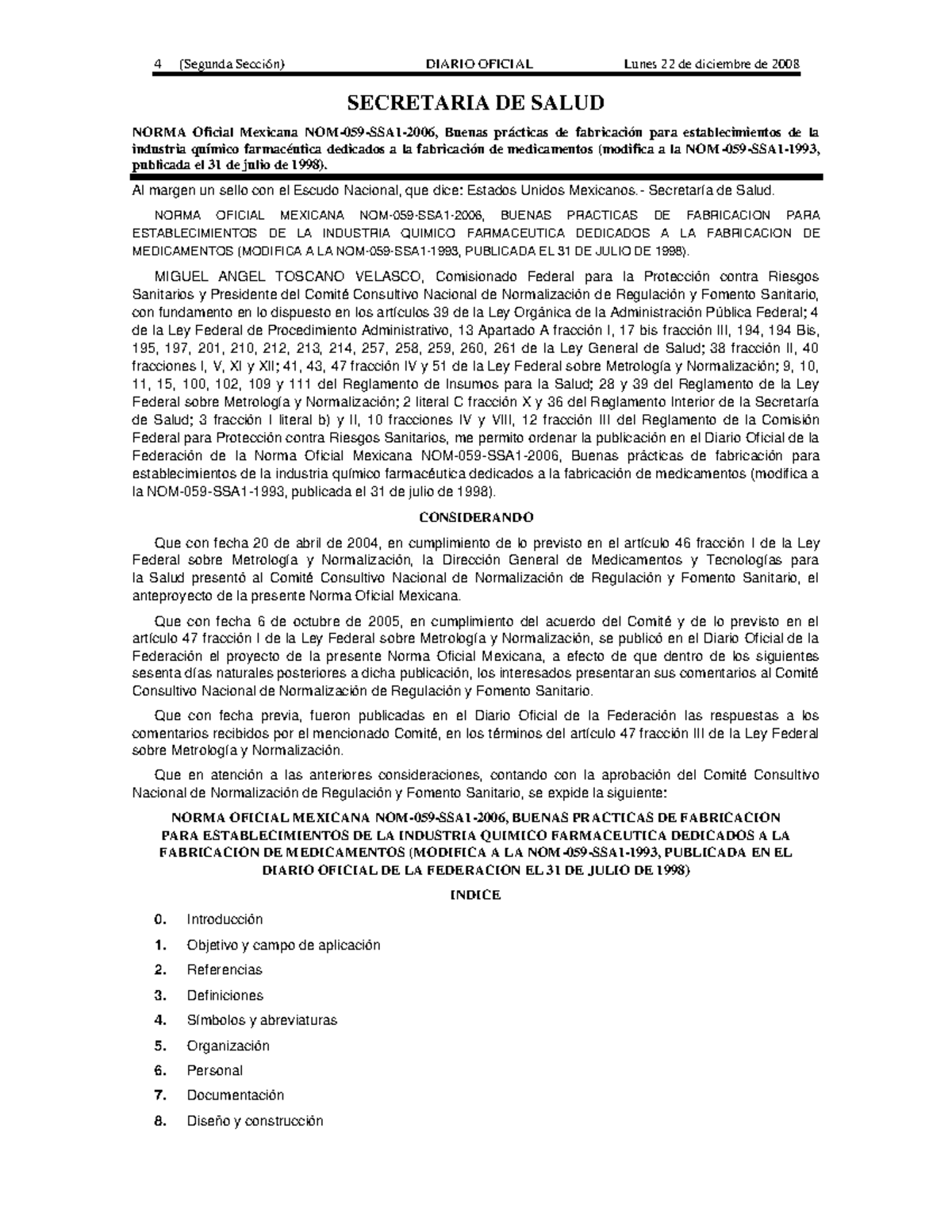 NOM-59-BPF22dic08 - nom 059 - 4 (Segunda Sección) DIARIO OFICIAL Lunes ...