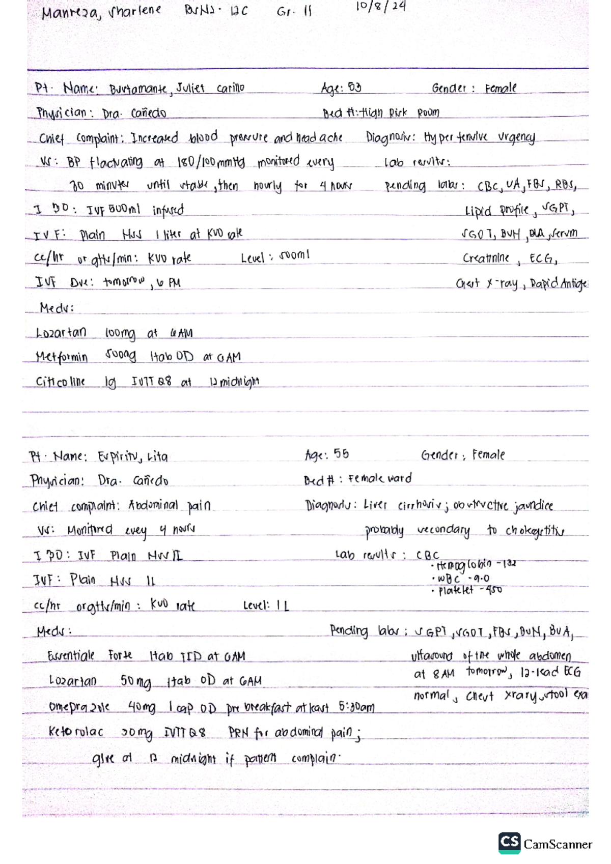 Manreza- Sharlene- Handover - Manreza, sharlene BSNJ 12C Gr. 11 Pt ...