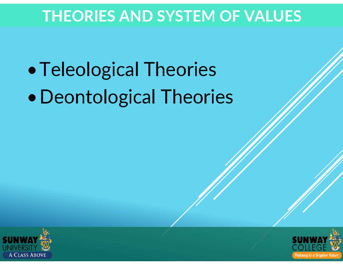 Telelogical Theories CHP2-3 - THEORIES AND SYSTEM OF VALUES ...