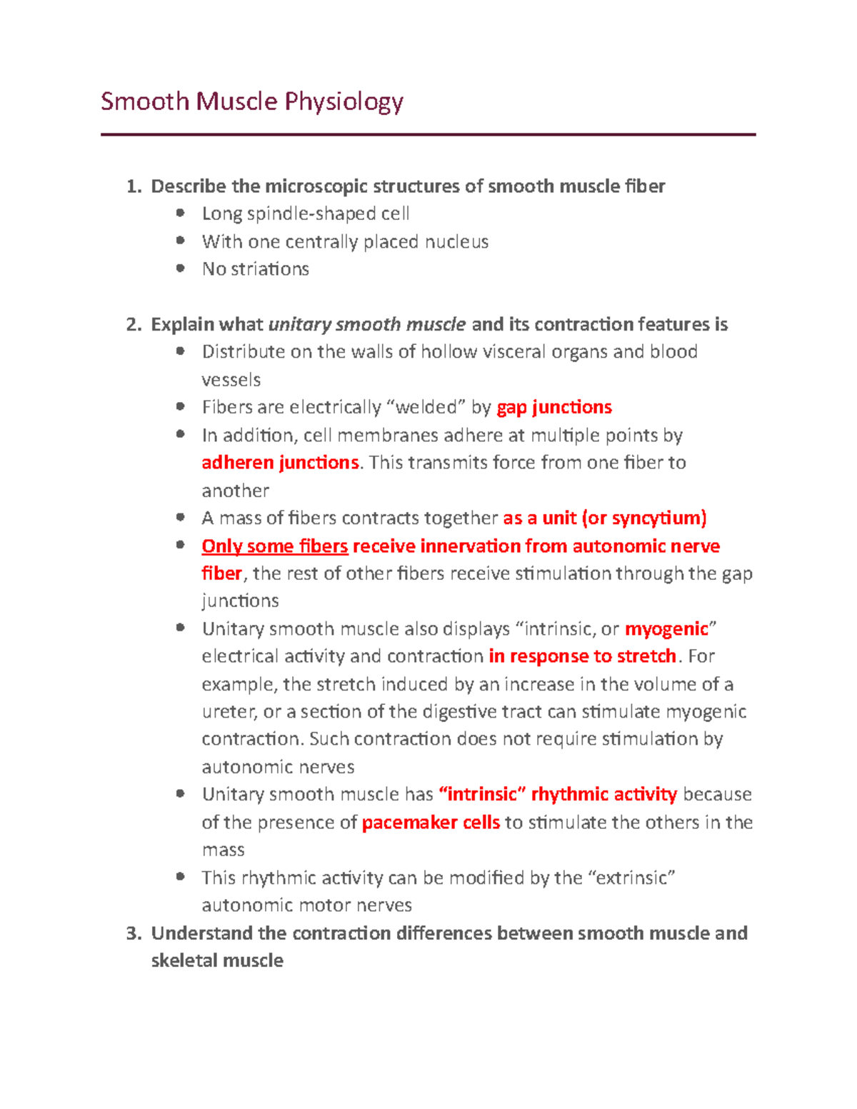 Smooth Muscle Physiology - Smooth Muscle Physiology Describe the ...