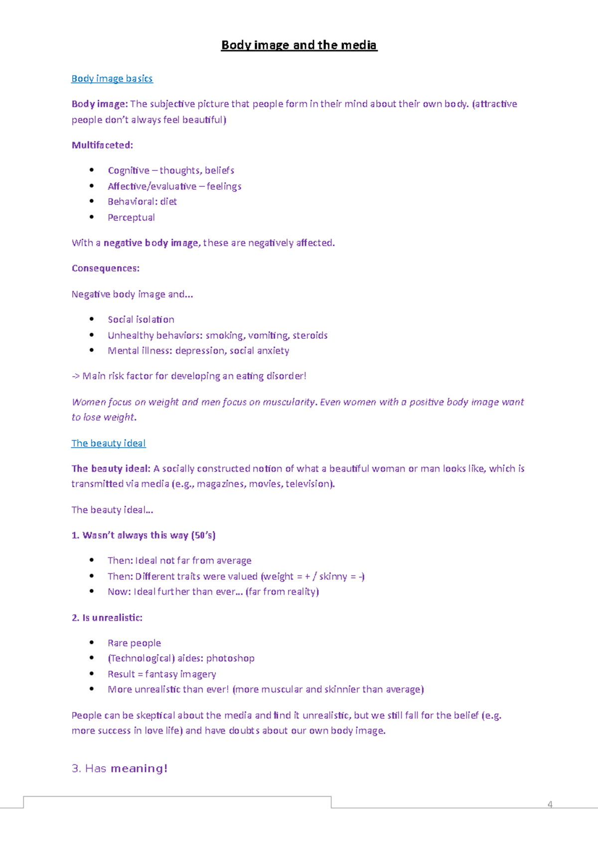 Summary Discover psychology: body image and the media - Body image ...