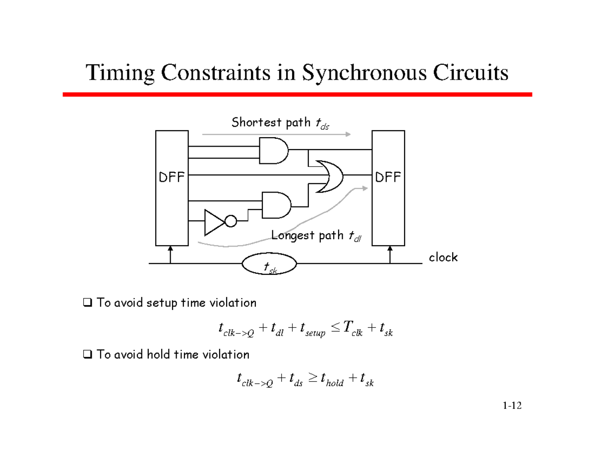 Ece428 synchr 1-12-22 - dld notes of flip flops - Timing Constraints in ...