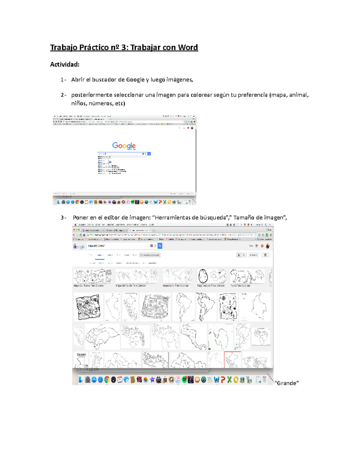 Trabajo Práctico nº 3- Usar Word para crear una actividad - Trabajo ...