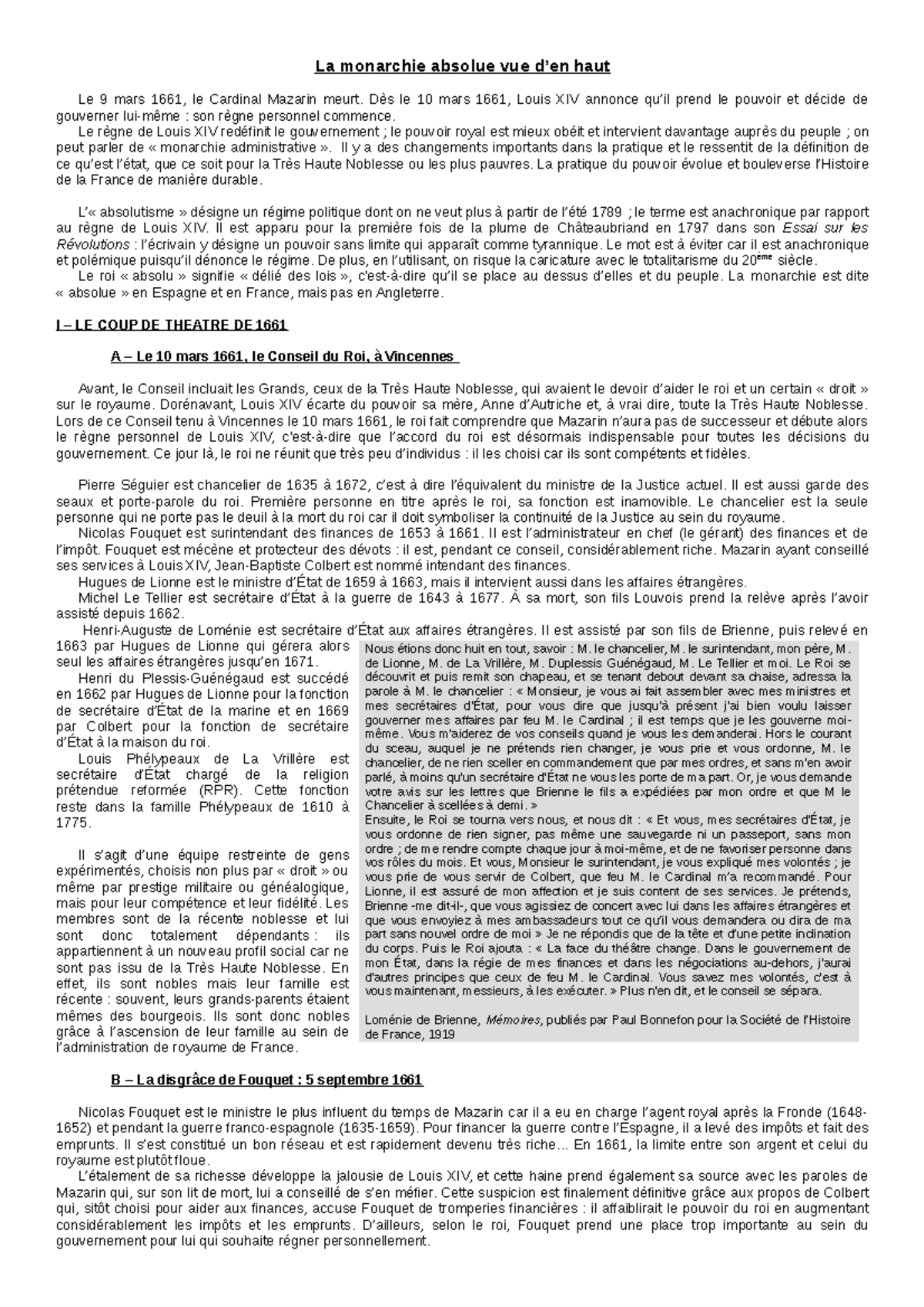 CM2 - LA Monarchie Absolue VUE D'EN HAUT - La monarchie absolue vue d ...