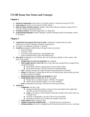 Test 3 Chapters 6-8 - Study Guide - CS 180 Exam Three Study Guide ...
