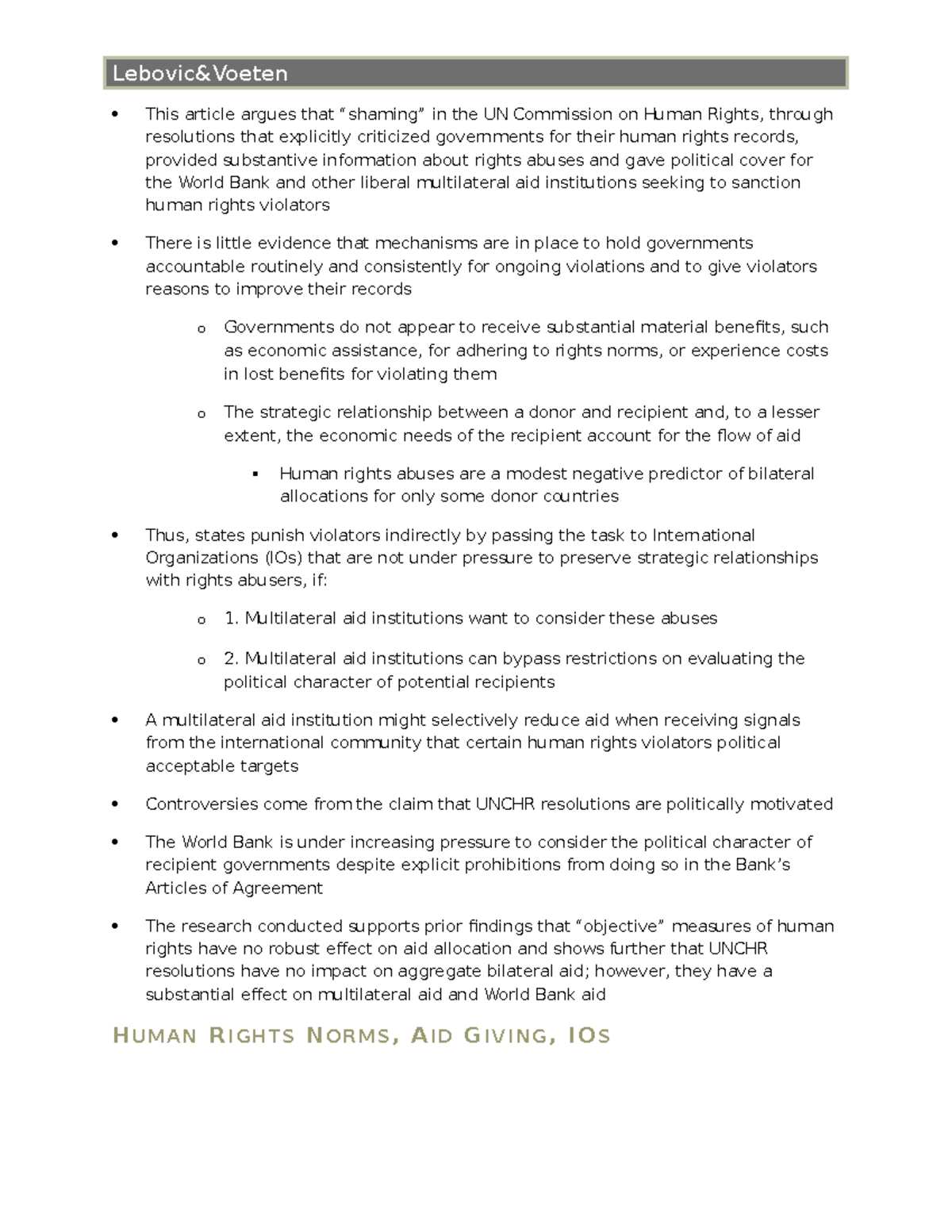 Lebovic&Voeten notes - Lebovic&Voeten This article argues that “shaming ...