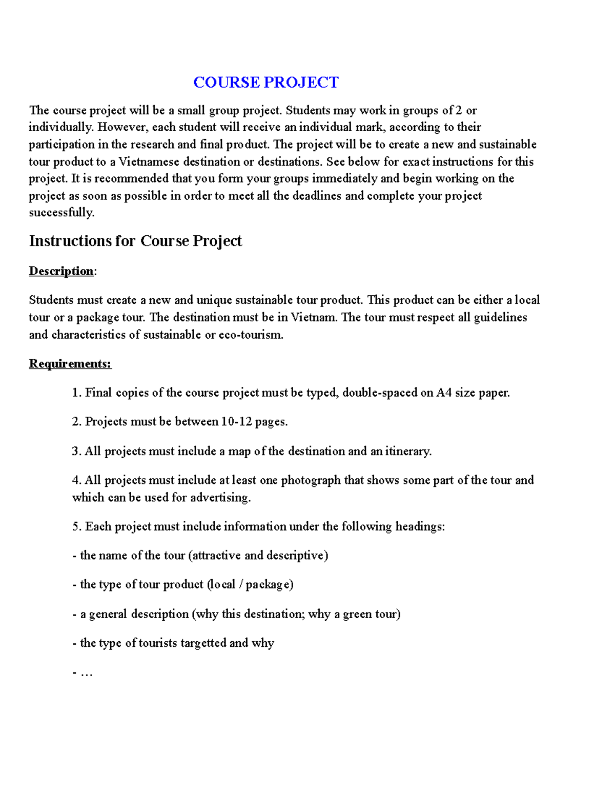 Course- Project - lfx - COURSE PROJECT The course project will be a ...