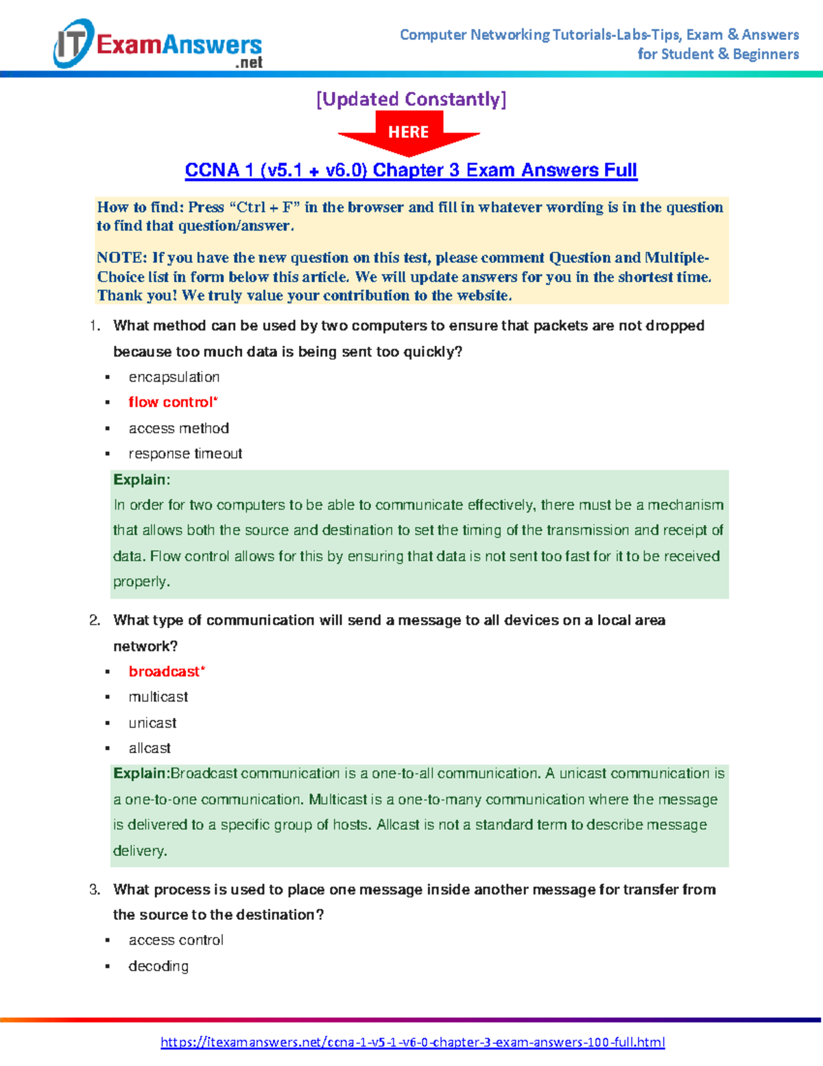 ITexamanswers.net – CCNA 1 (v5.1 + v6.0) Chapter 3 Exam Answers Full - for Student & Beginners ...