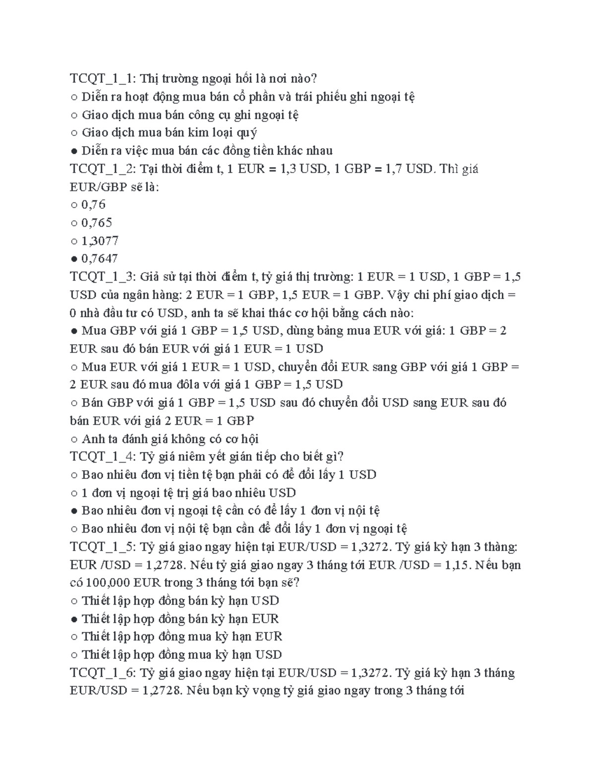 Tài chính quốc tế - TCQT_1_1: Thị trường ngoại hối là nơi nào? Diễn ra ...