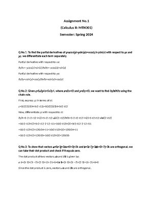 Practice Question Mth301 23 to 45 - Solutions of Practice Questions ...