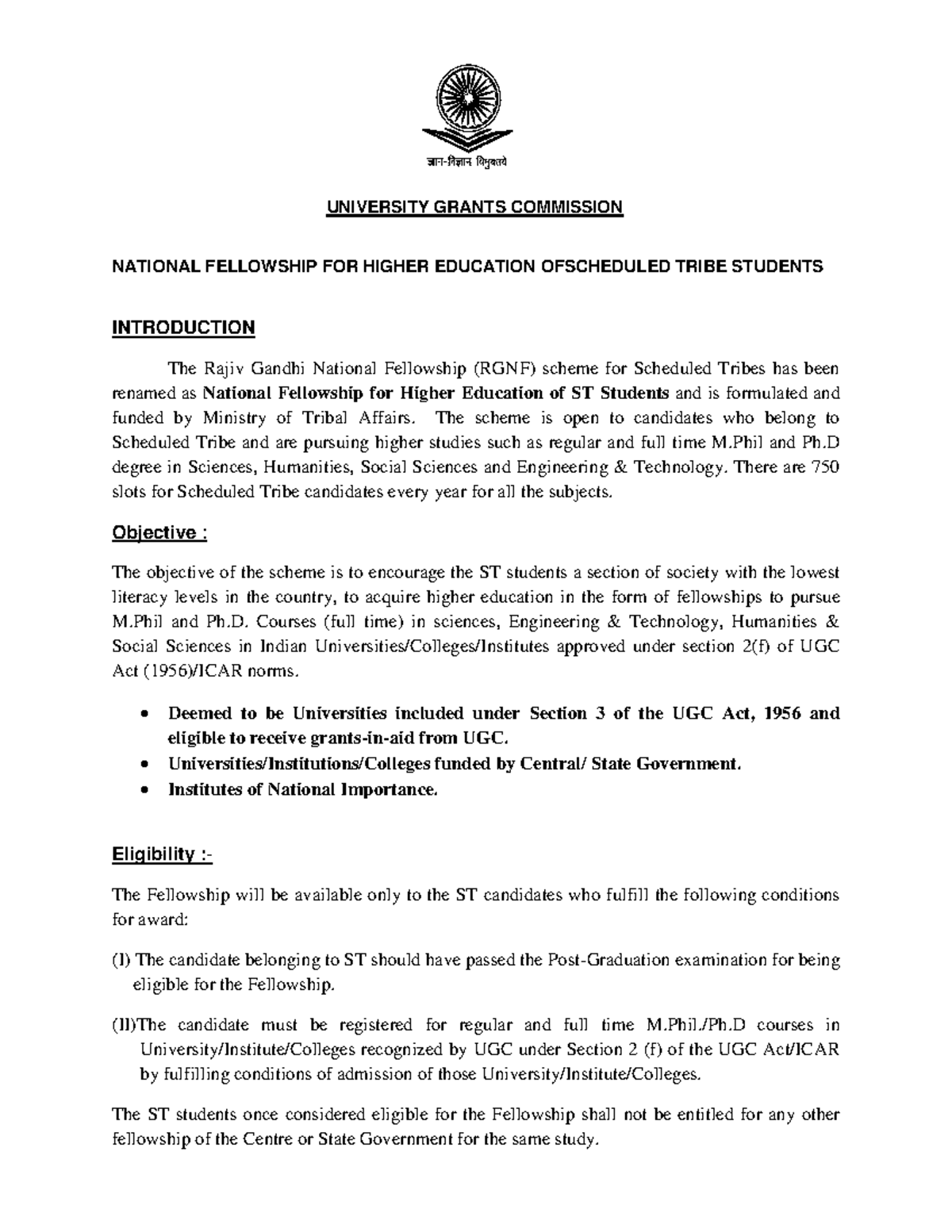 0242709 Revised-guidelines-of- Nfsts - UNIVERSITY GRANTS COMMISSION ...