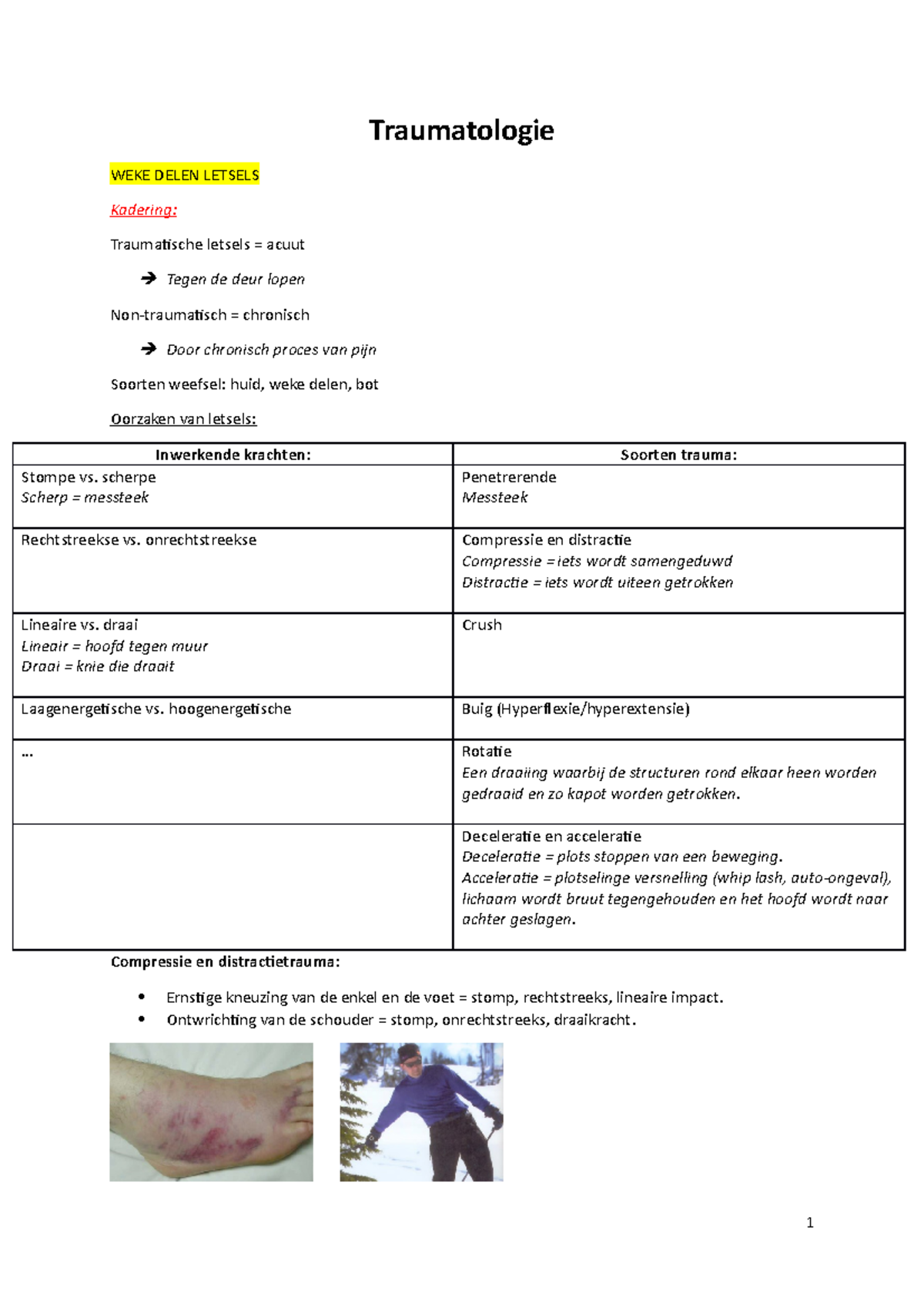 6 Traumatologie weke delen letsels - Traumatologie WEKE DELEN LETSELS ...