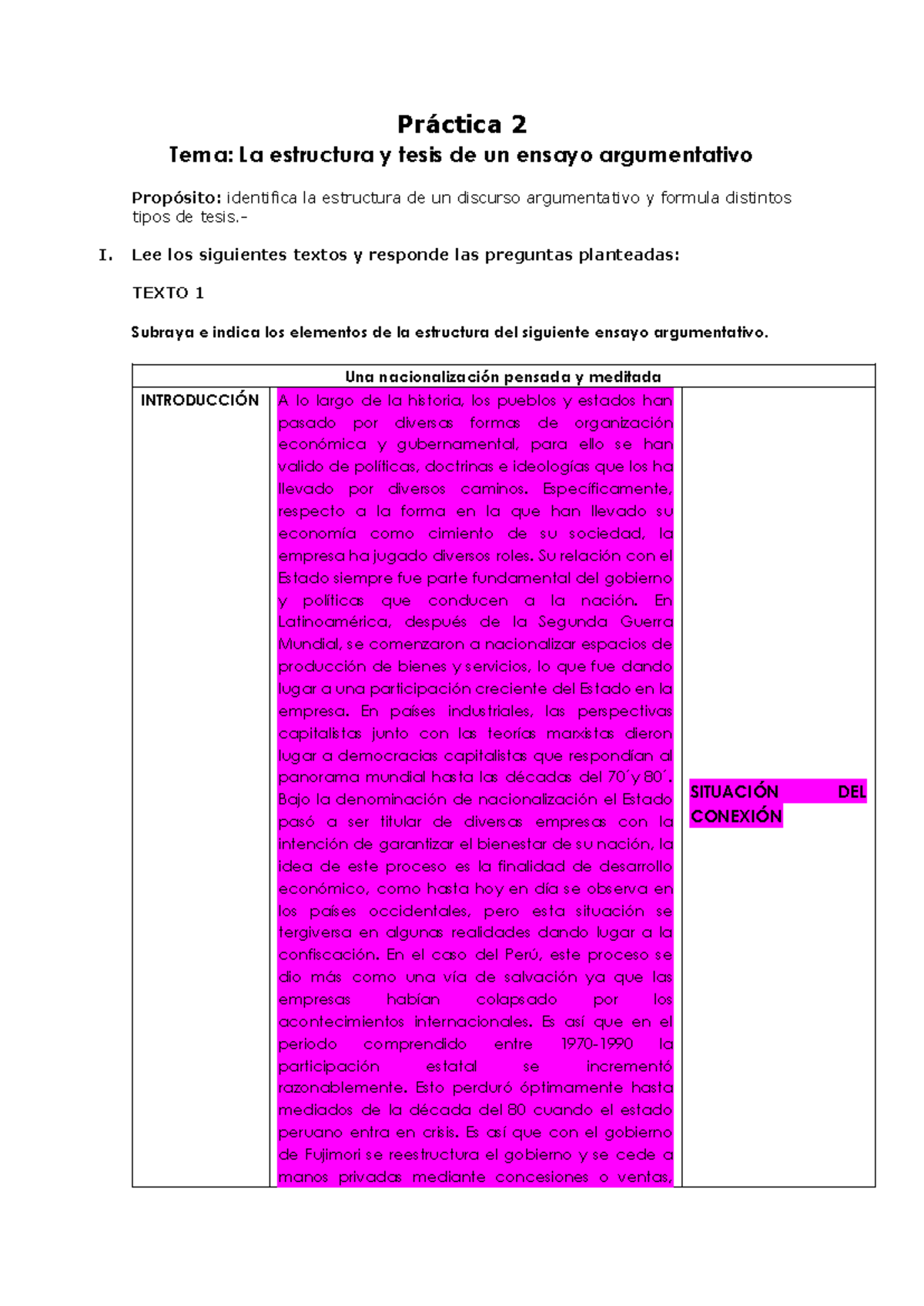 Sfgfdg - vvvvvvvvv - Práctica 2 Tema: La estructura y tesis de un ...