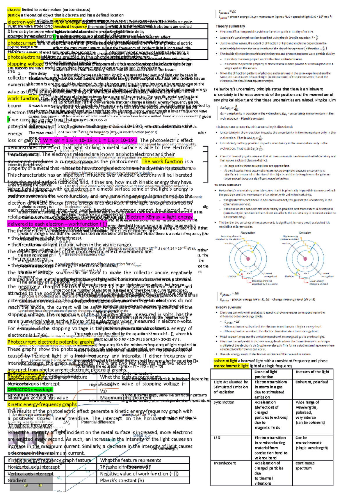 Cheat sheet for chap 11 edrolo - discrete limited to certain values ...