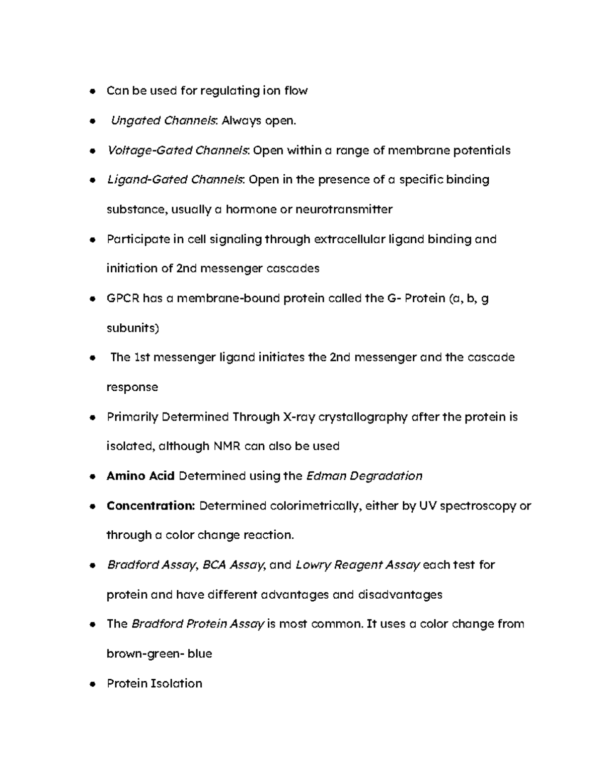 Protein lecture 3 - Can be used for regulating ion flow Ungated ...