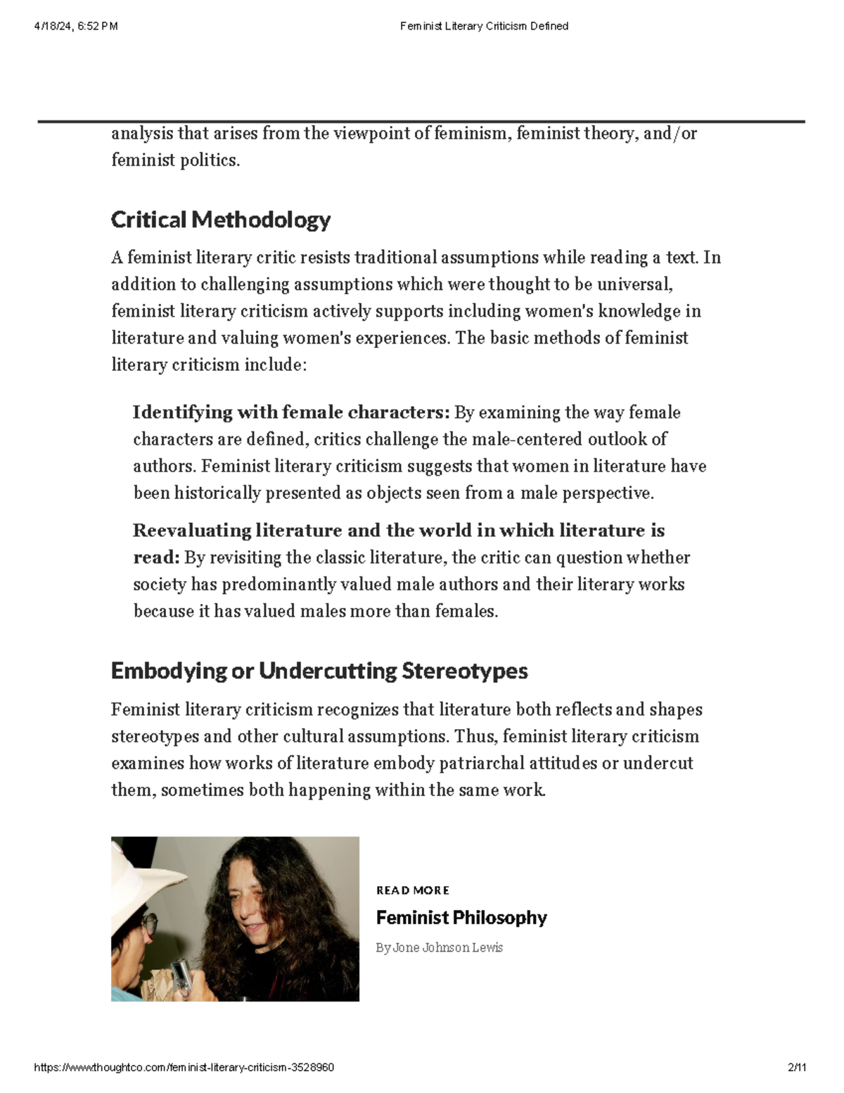 Feminist Literary Criticism Defined - By Updated on February 06, 2020 ...