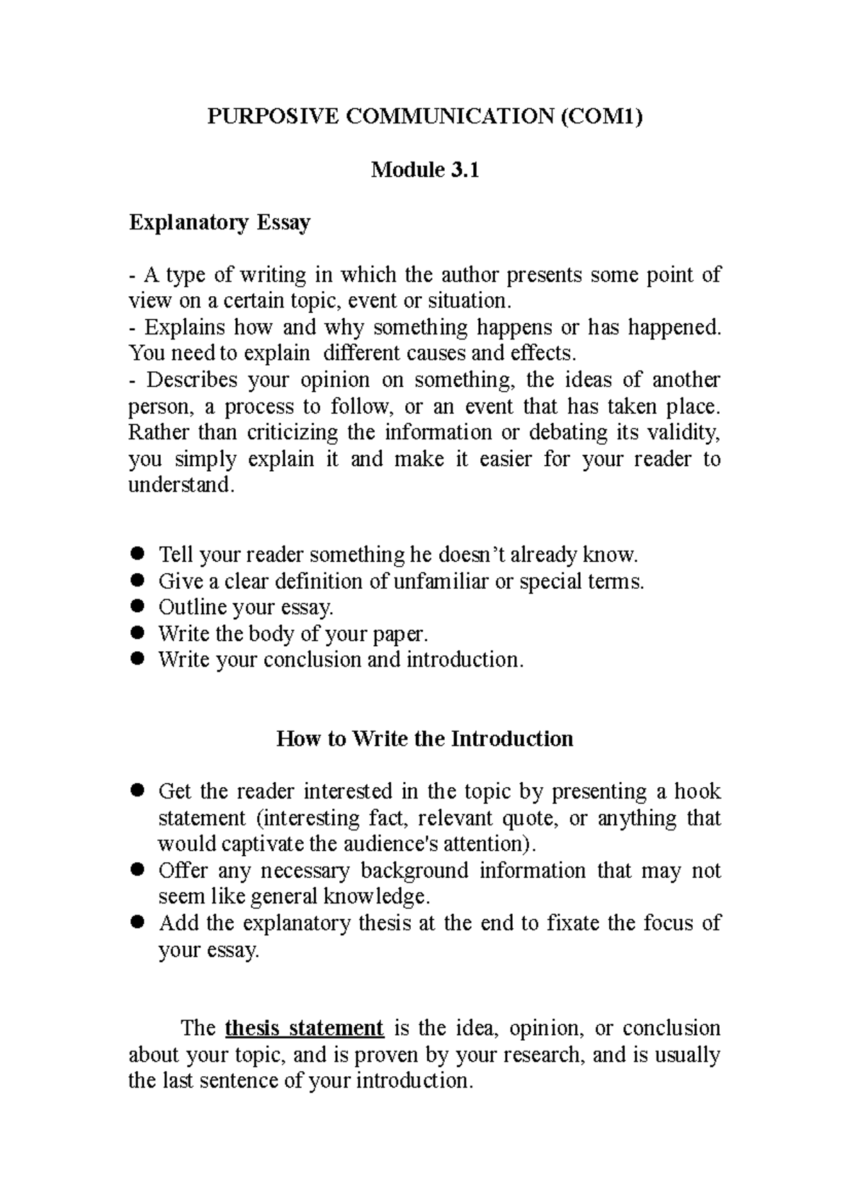 Purposive Communication Module 3 - PURPOSIVE COMMUNICATION (COM1 ...