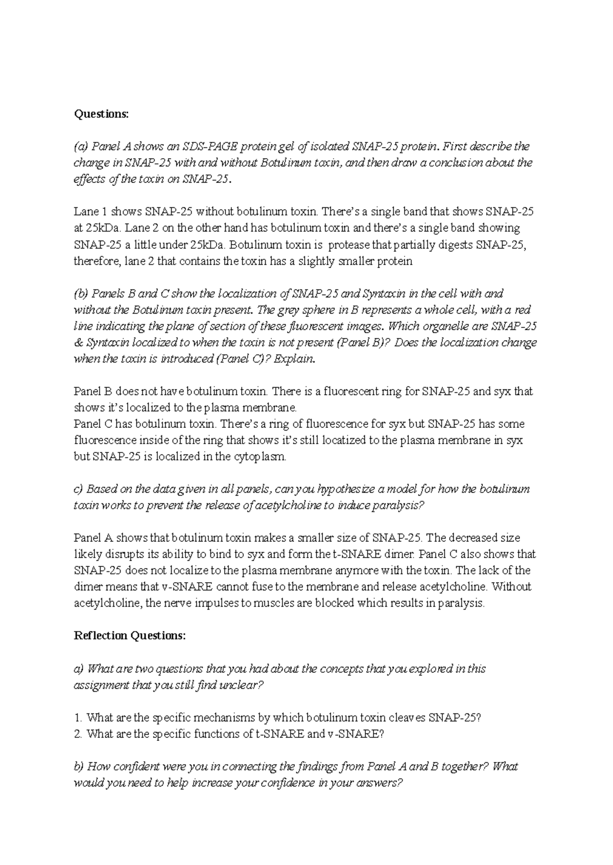 BIOL200 Worksheet 5B - Questions: (a) Panel A shows an SDS-PAGE protein ...