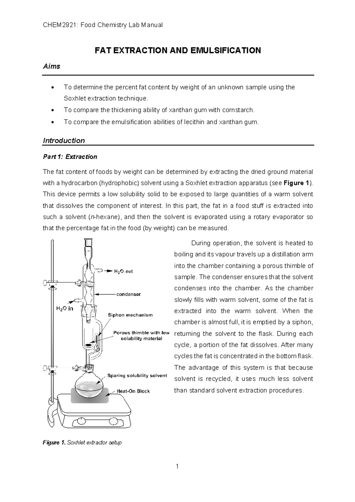 Fat extraction and emulsification - manual - FAT EXTRACTION AND ...