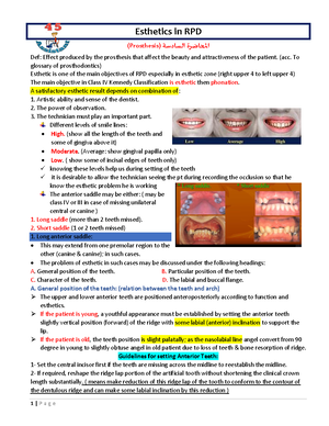 01- Diagnosis - advanced removable prosthodontics course - Diagnosis ...