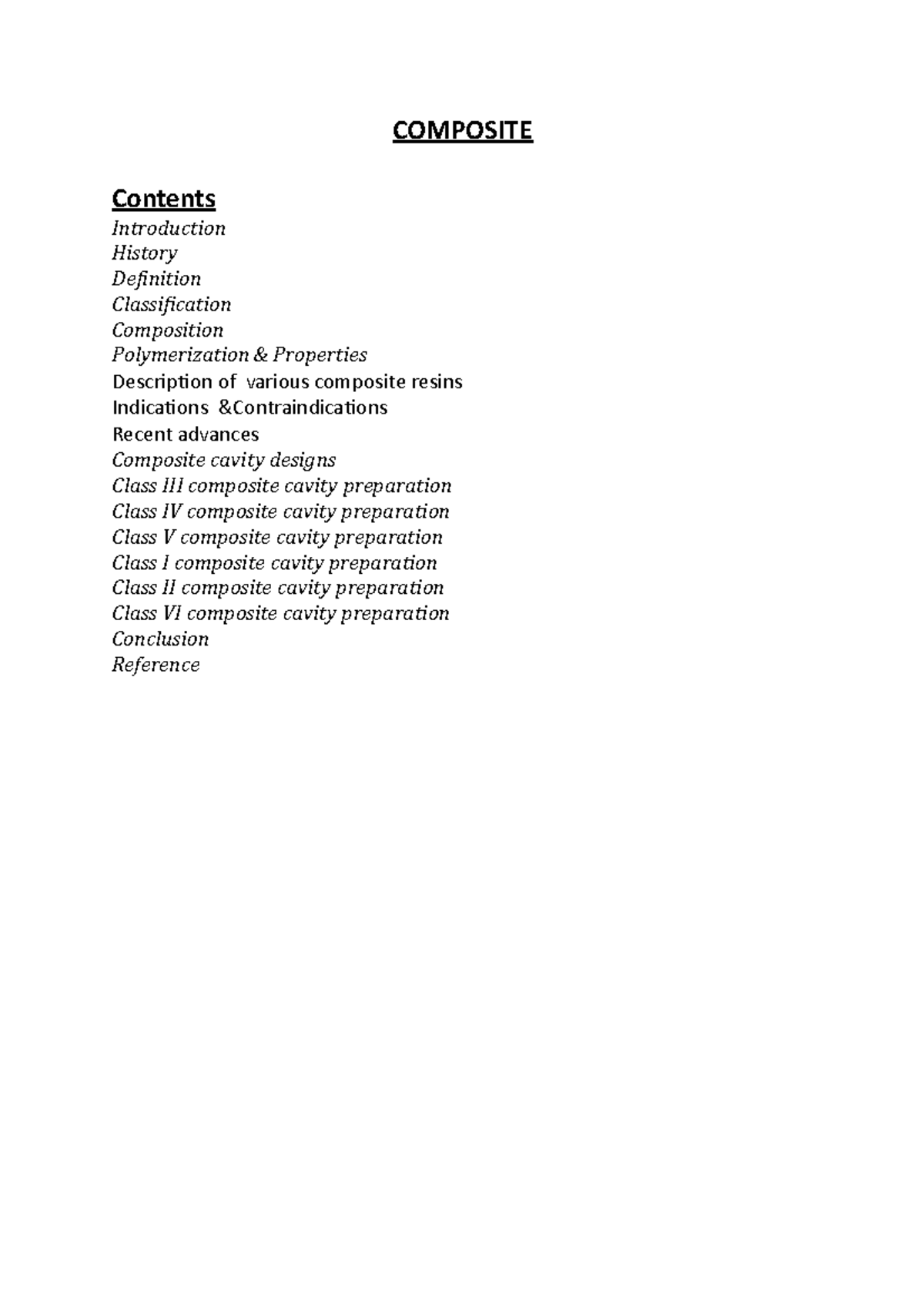 Composite - Assignment - COMPOSITE Contents Introduction History ...