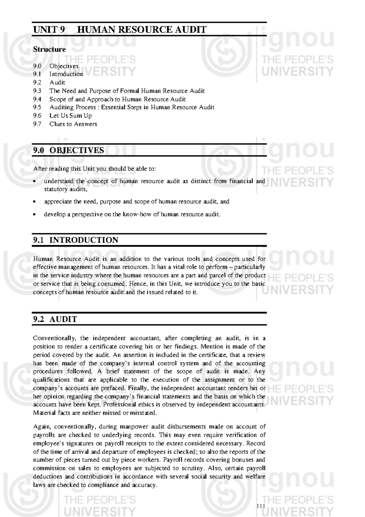 Unit-9Human Resource Audit - UNIT 9 HUMAN RESOURCE AUDIT Structure 9 ...