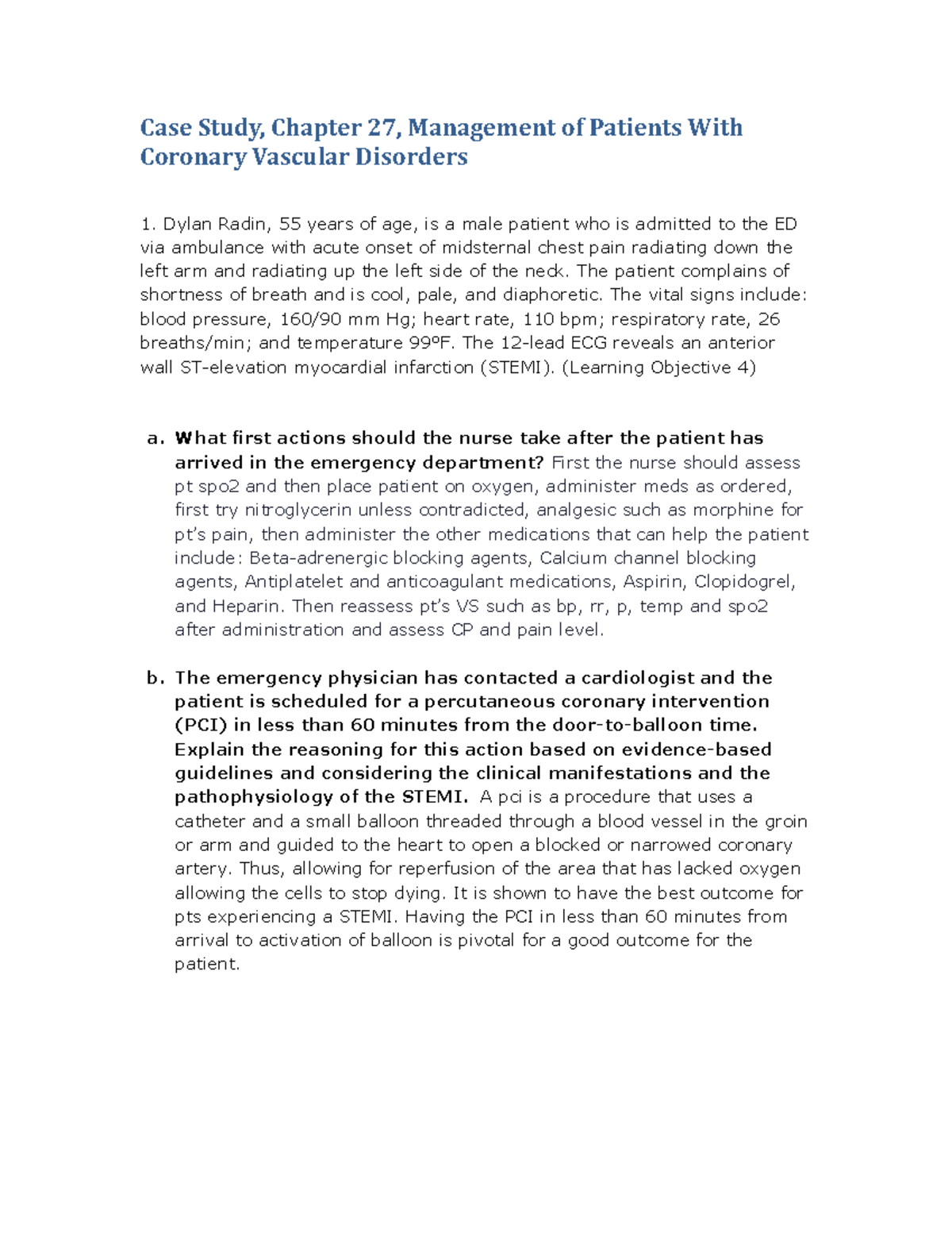 Wee K 12 Case Study Med/surg - Case Study, Chapter 27, Management of ...