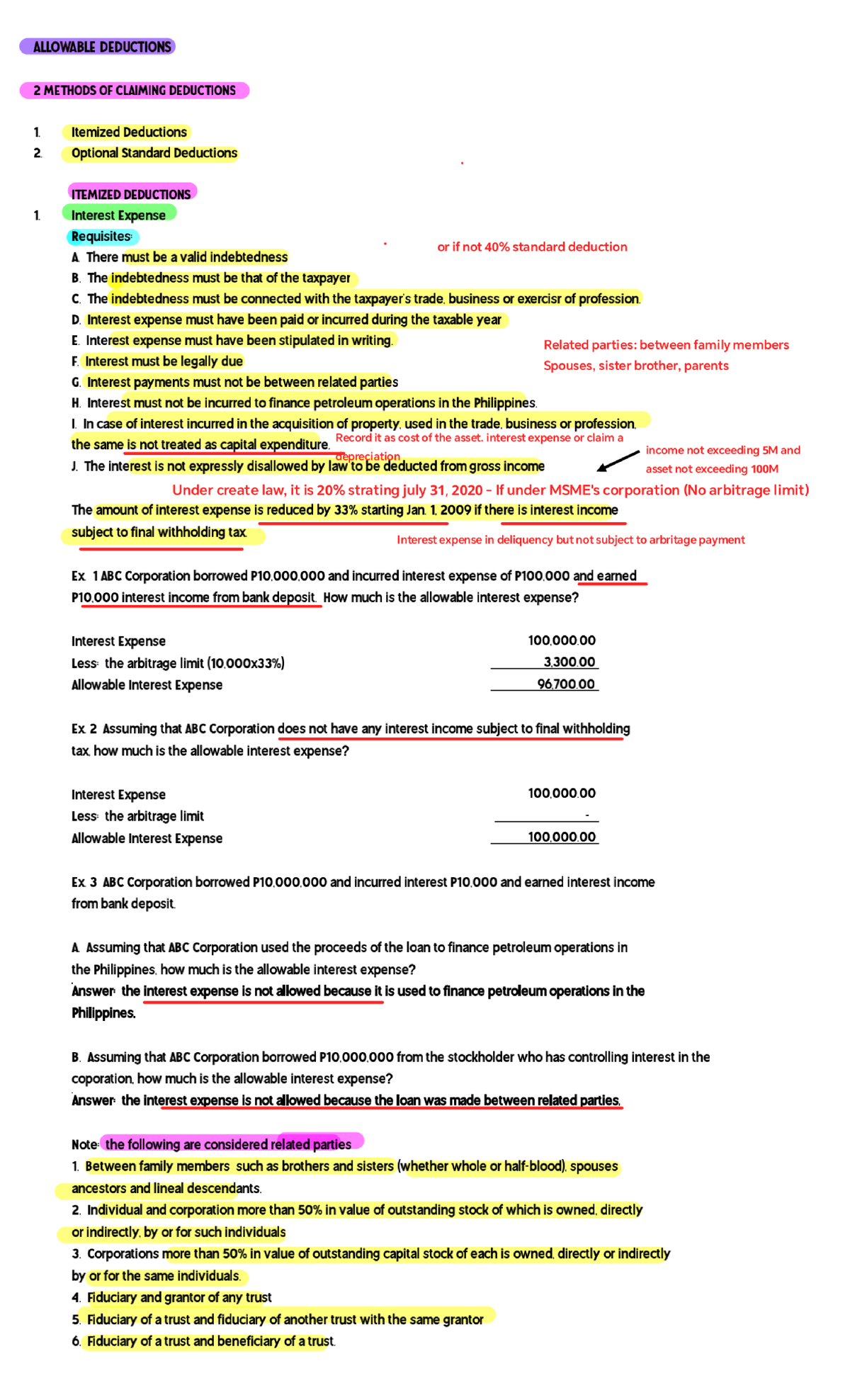 Allowable- Deductions - ALLOWABLE DEDUCTIONS 2 METHODS OF CLAIMING ...