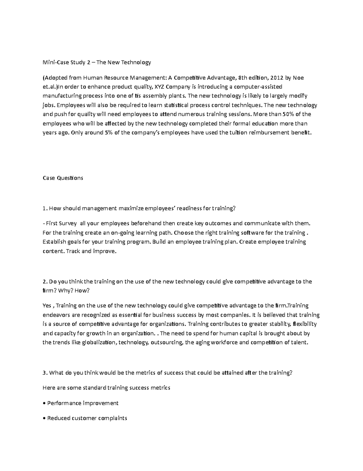 Module 2 Hrm 6 L - training and development - Mini-Case Study 2 – The ...