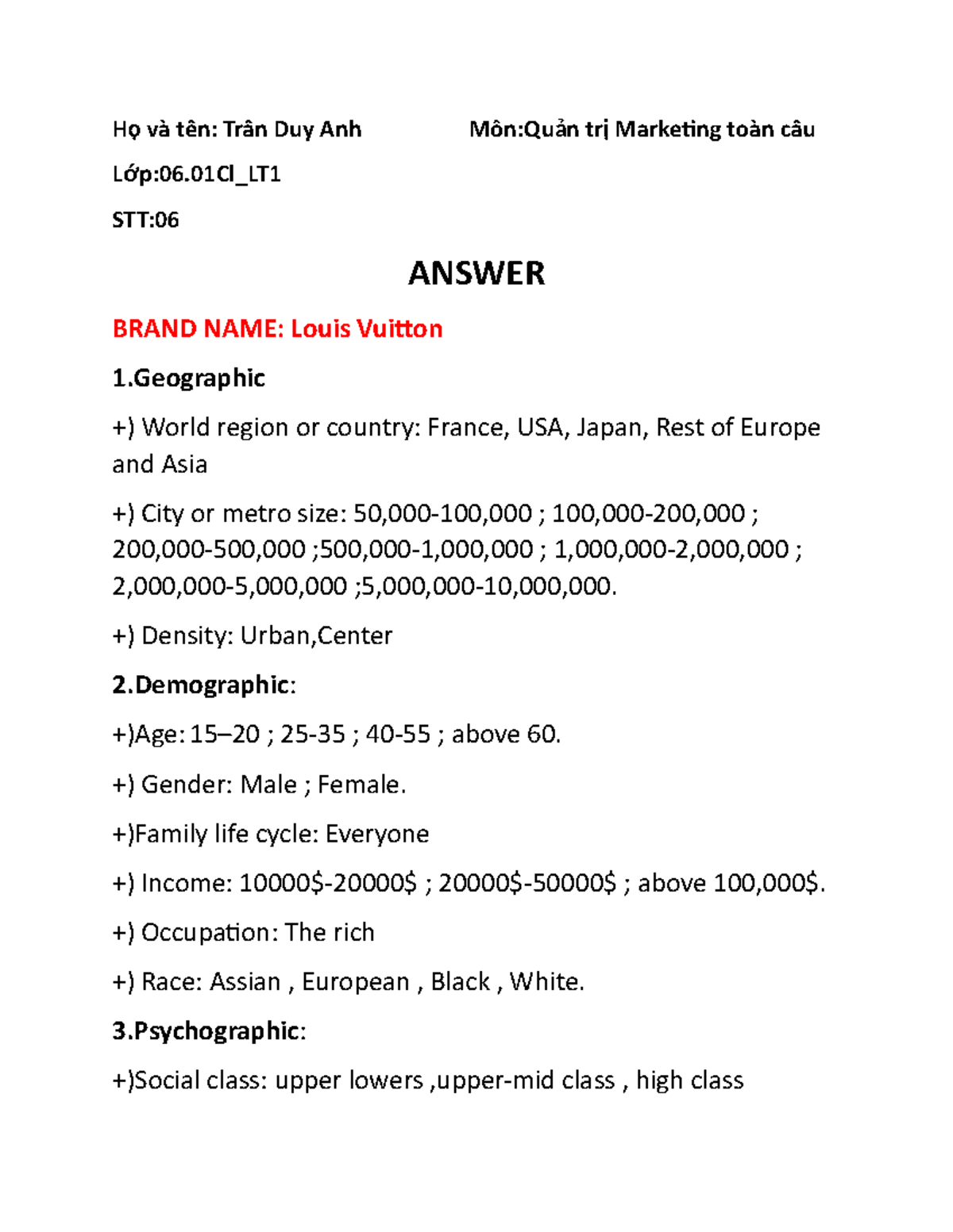 06 - ádasdasd - H ọ và tên: Trầần Duy Anh Môn:Qu n tr Marketng toàn ...