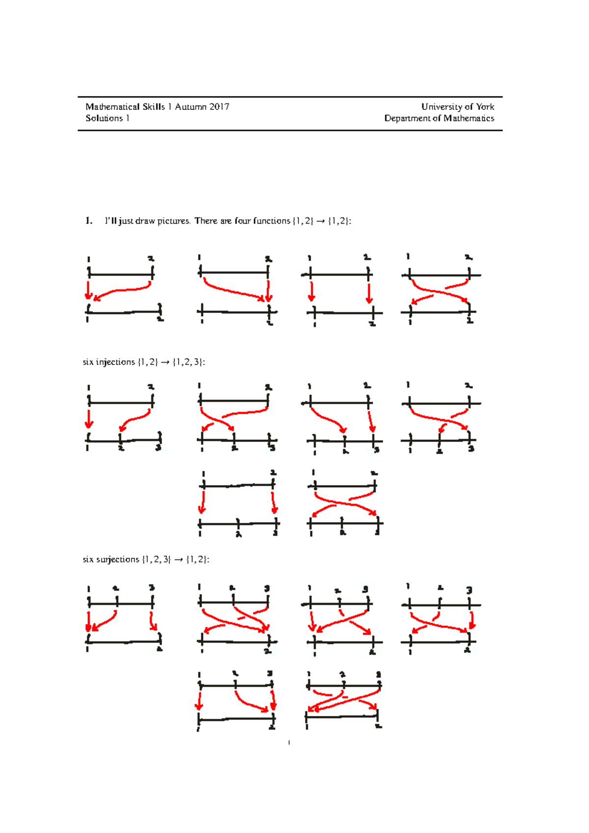 Maths skills 1 assignment 1- Functions (Answers) - Mathematical Skills ...