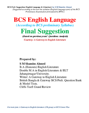 Sushanta Paul s English Note Full Hand Typed by Dhrubo - BCS English ...