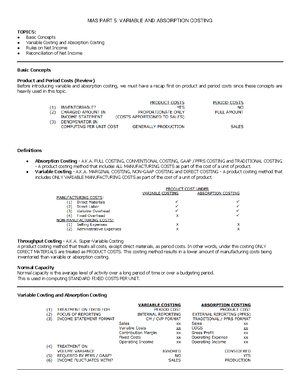MAS PART 1 1 - Lecture notes - MAS PART 1: INTRODUCTION TO COST ...