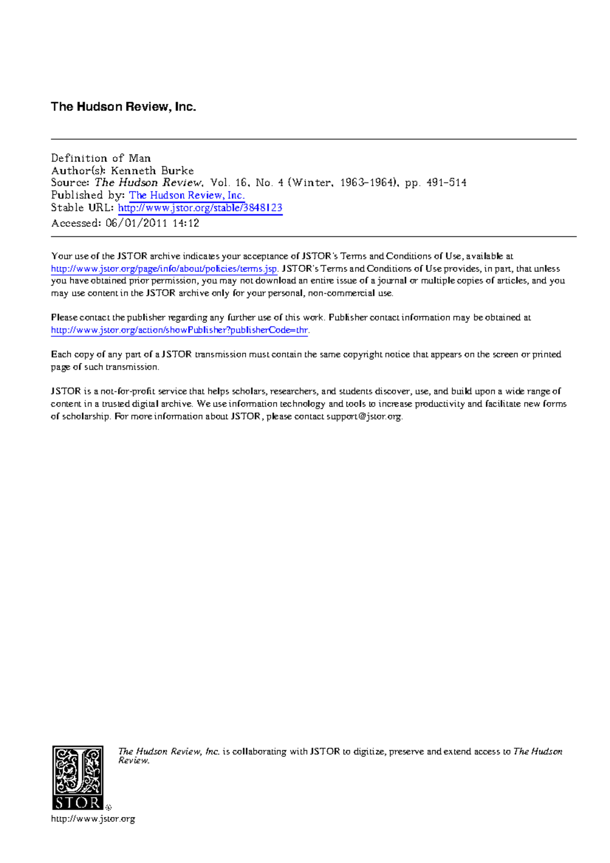 Burke - Definition of Man PDF - GEO 105 - Studocu