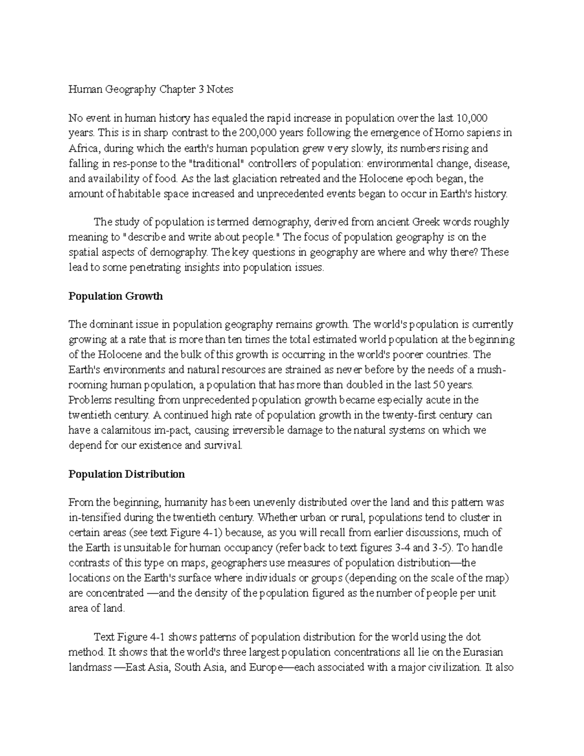 Human Geography Chapter 3 Notes - Human Geography Chapter 3 Notes No ...
