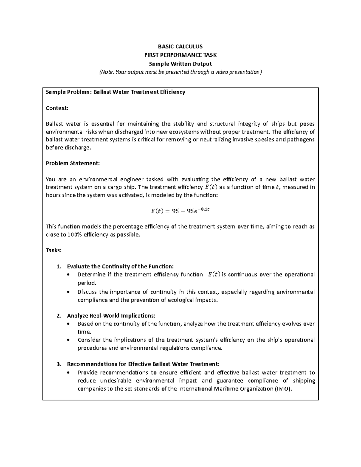 1Q Performance Task Sample - BASIC CALCULUS FIRST PERFORMANCE TASK ...