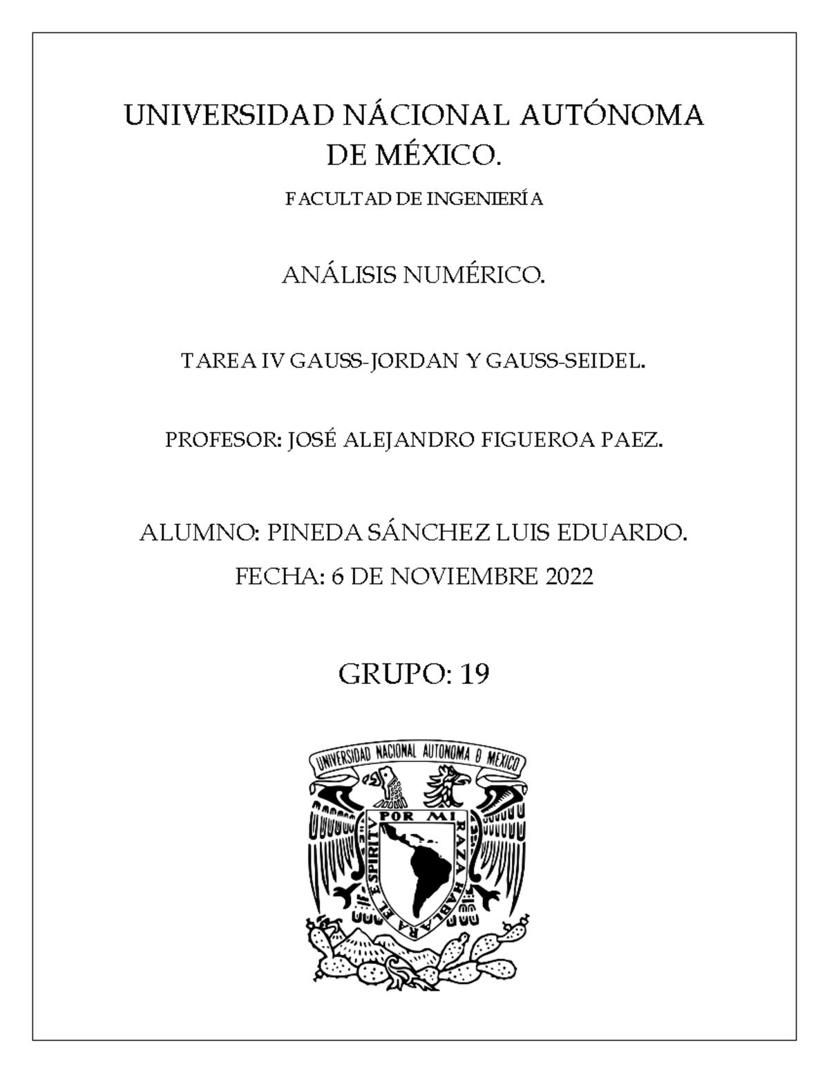 AN 2023-1-19 Tarea 4 Gauss-Jordan y Gauss-Seidel - Pineda Sanchez Luis ...