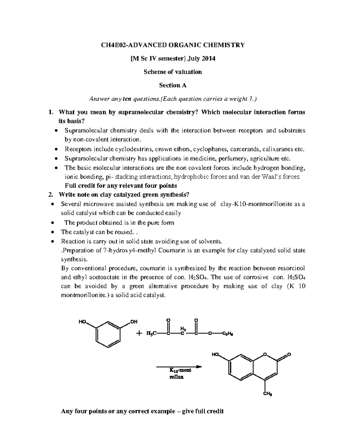 Advanced Organic Chemistry Scheme (2014 July) - CH4E02-ADVANCED ORGANIC ...