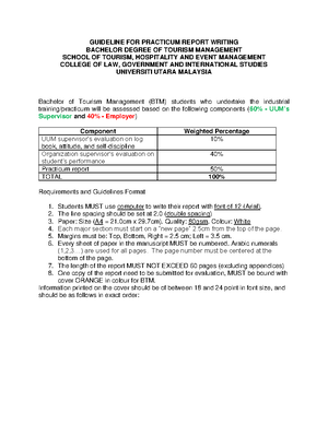 Practicum Report Writing Guidelines - BBA LP - THE STANDARD GUIDELINES ...