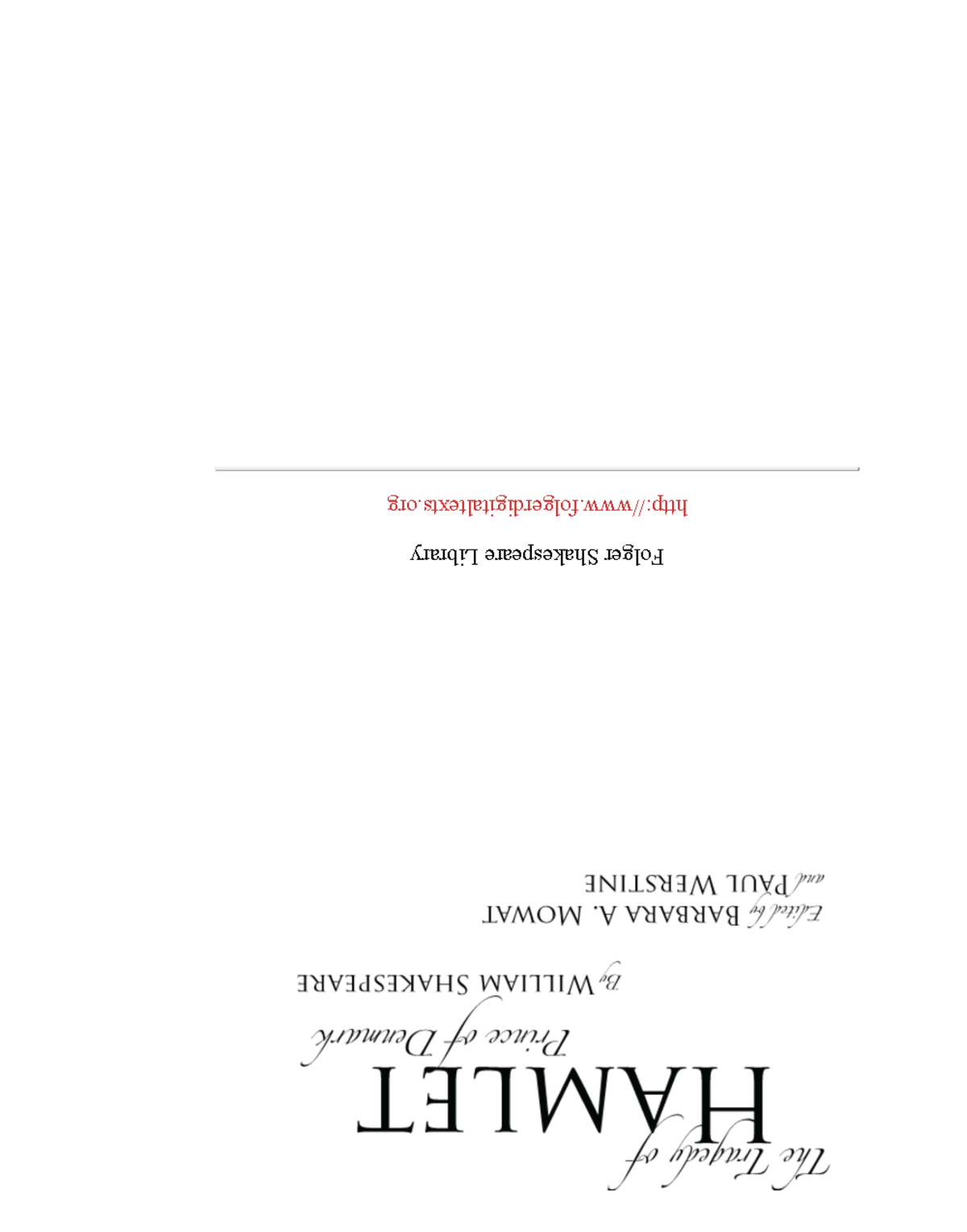 Hamlet copy - Folger Shakespeare Library folgerdigitaltexts Front ...