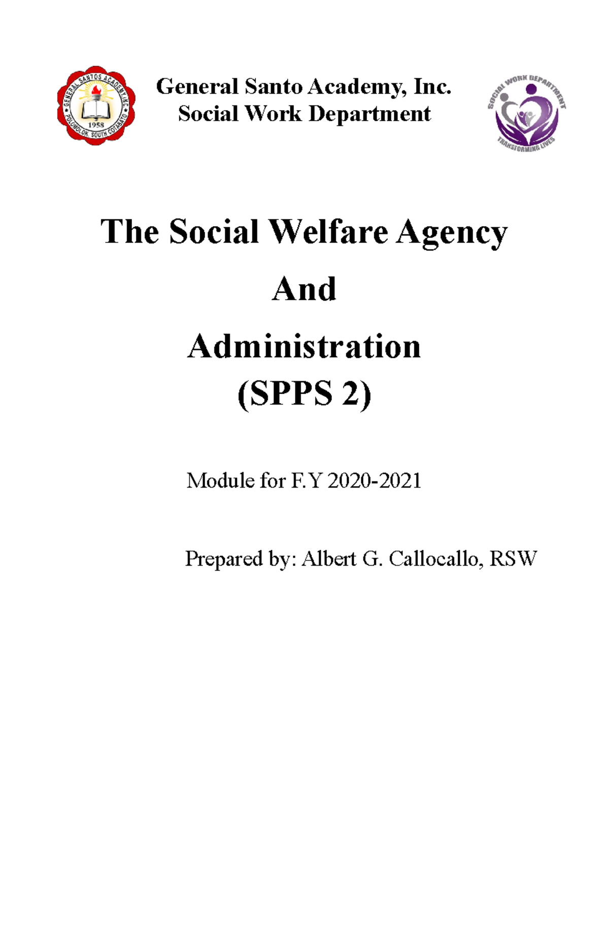 SW Admin Module - General Santo Academy, Inc. Social Work Department ...
