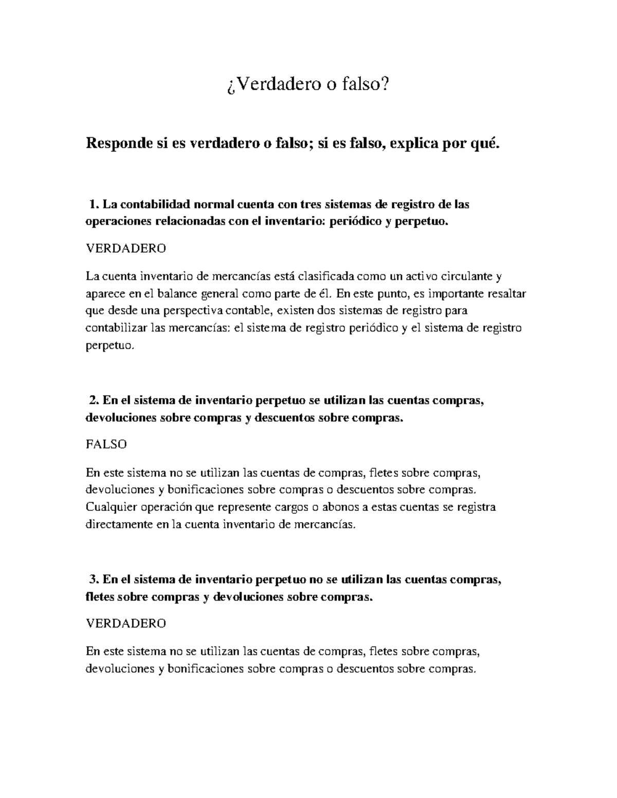 Verdadero o falso 6 - apuntes de repaso resueltos - ¿Verdadero o falso ...