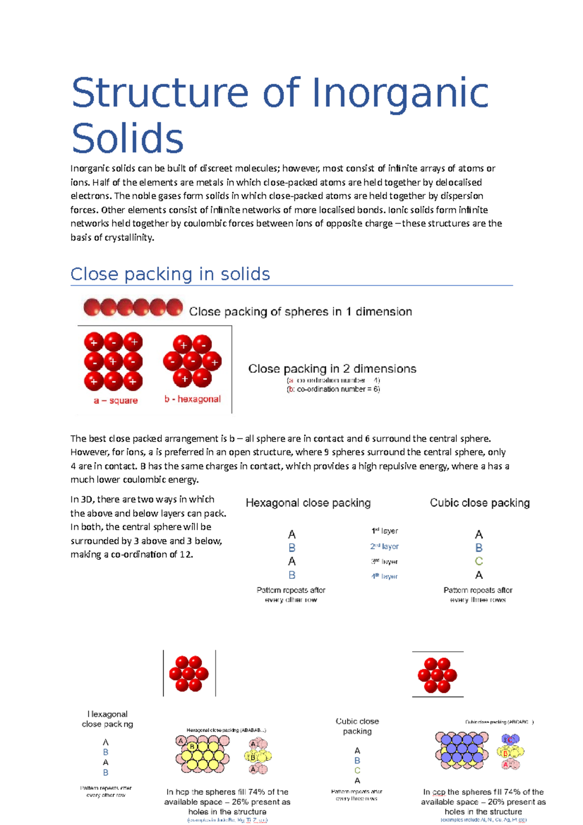 Structure of Inorganic Solids - Structure of Inorganic Solids Inorganic ...